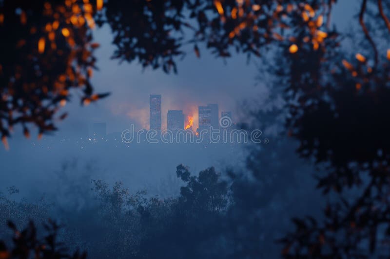 Panoramic View of a City from Afar, with Greenery and Trees Dominating ...