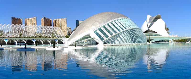 Valencia, Modern Architecture Panorama Editorial Stock Photo - Image of ...