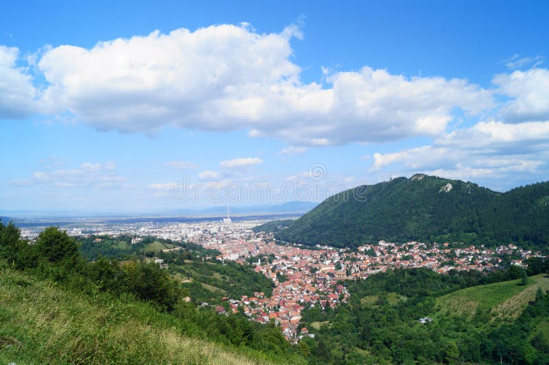 Panoramic View of the City of Brasov Stock Image - Image of valley ...