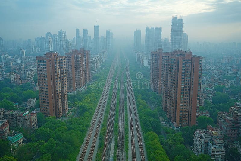 Panoramic View of a City from a High-rise Building, Suitable for ...