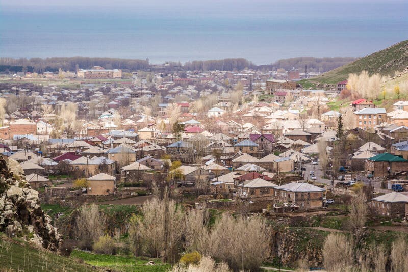 Panoramic View on City Martuni on Shore of Sevan Lake in Armenia Stock Photo - Image of armenia ...