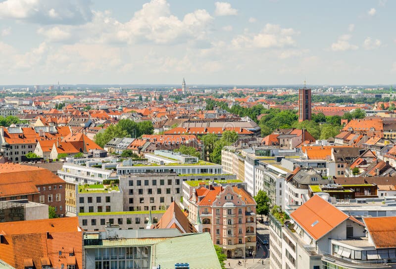 Panoramic View of the City Munich in Bavaria, Germany Stock Image ...