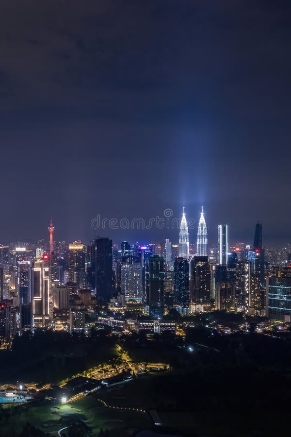 Panoramic View of the City at Night Editorial Photo - Image of capital ...