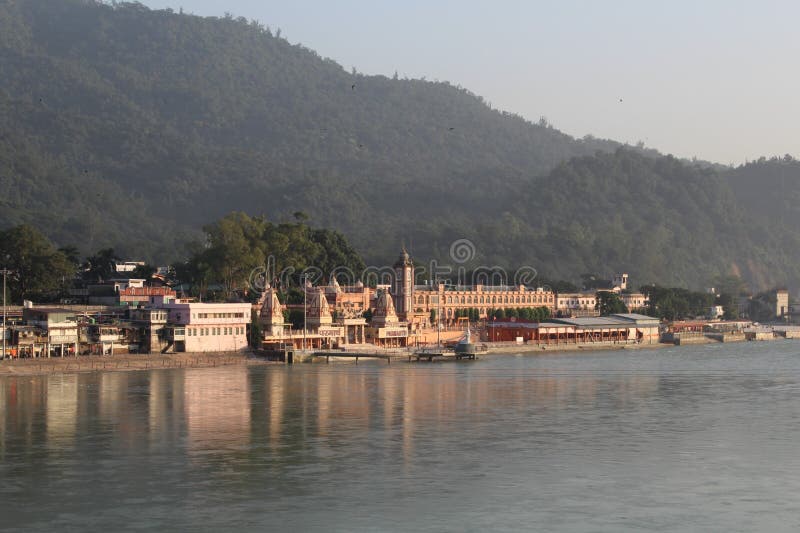 Panoramic View of the City Rishikesh India Stock Image - Image of ...