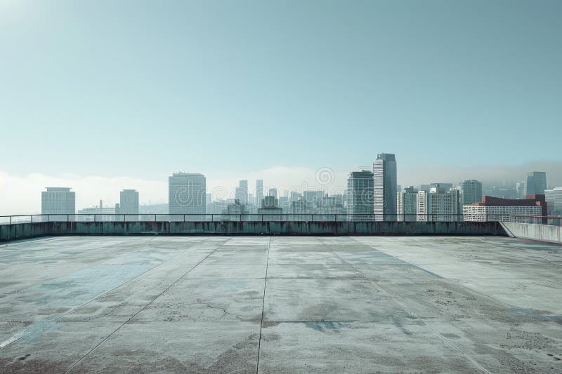 A Panoramic View of a City Skyline from a Rooftop Perspective, Ideal ...