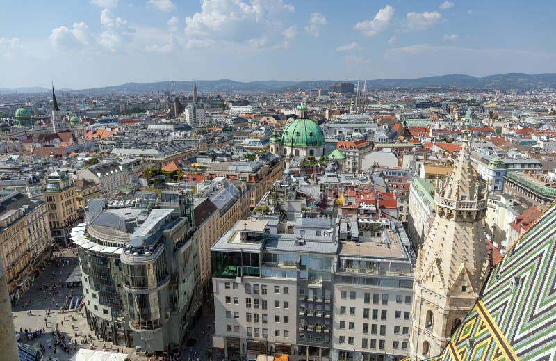 Vienna View from St. Stephen Cathedral Bell Tower, Austria Stock Photo ...