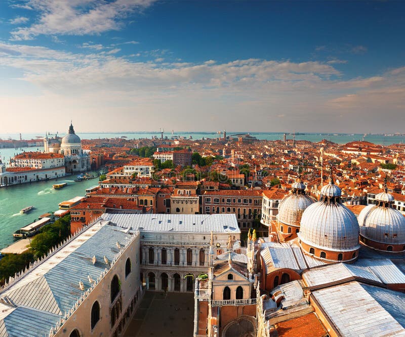 Panoramic View of the City of Venice Stock Photo - Image of metropolis ...