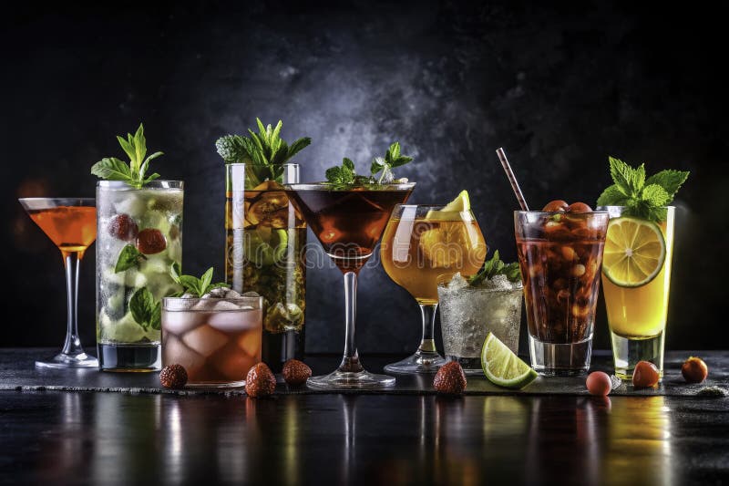 A Panoramic View of Classic Cocktails Exquisite Drinks Menu for ...