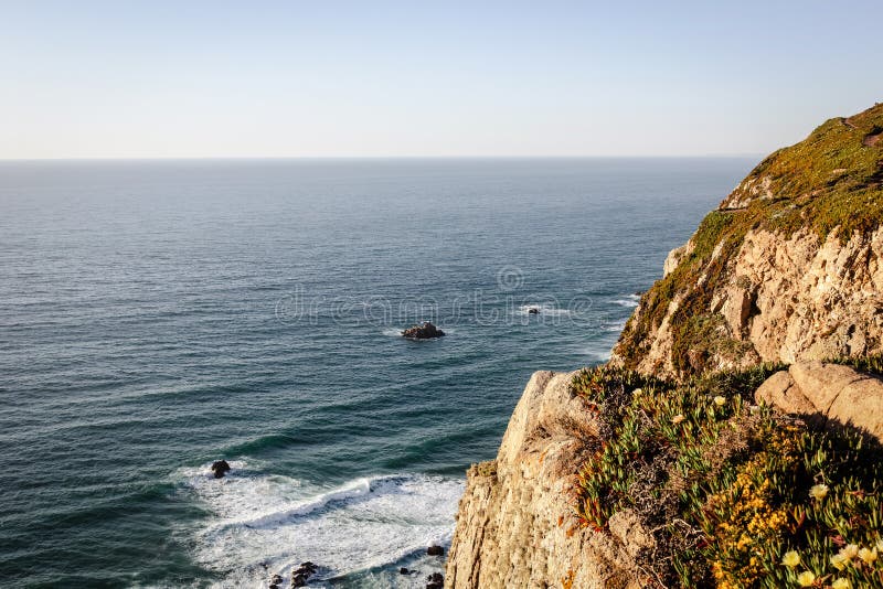 Panoramic View of the Cliffs of Cabo Da Roca Stock Image - Image of ...