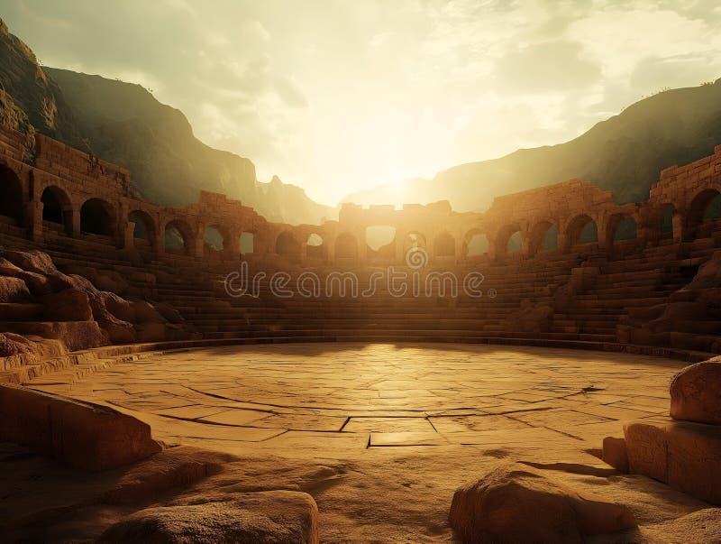 Coliseum, Sunset, Empty Arena, Ancient Architecture, Panoramic View ...