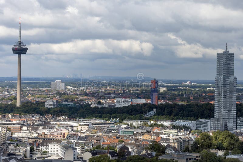 Panoramic View of Cologne Skyline with Iconic Tower Stock Photo - Image ...