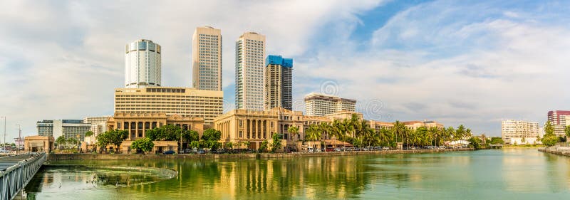 Panoramic View at Colombo Skyline with Lake Beira - Sri Lanka Stock ...