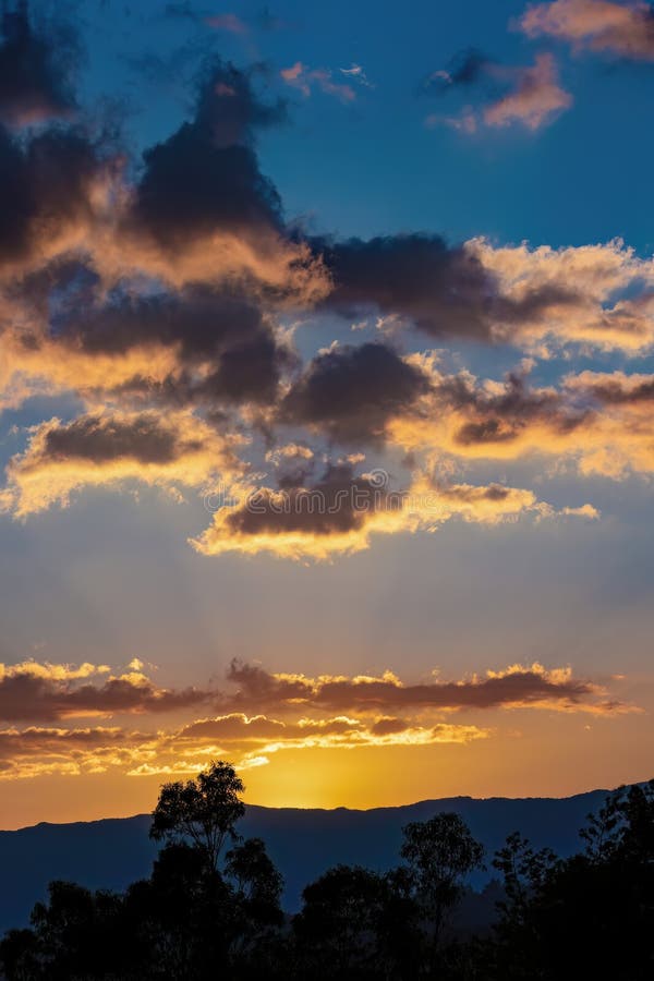 Panoramic View of the Colors of the Afterglow Stock Photo - Image of ...