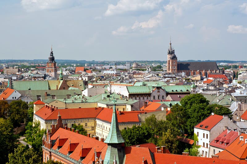 Panoramic view of Cracow stock photo. Image of cracow - 42474336