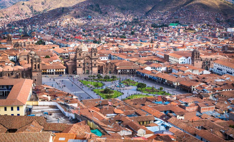 Panoramic View of Cusco Historic Center, Peru Stock Image - Image of ...