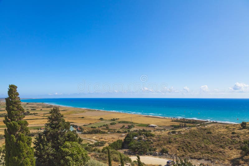 Panoramic View of the Cyprus Coast Stock Photo - Image of lawn, europe ...