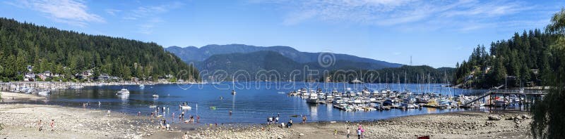 Panoramic View of the Deep Cove Beach in North Vancouver Editorial ...