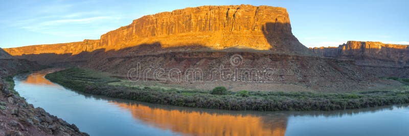 Panoramic View of Desert River Stock Image - Image of spring, arizona ...