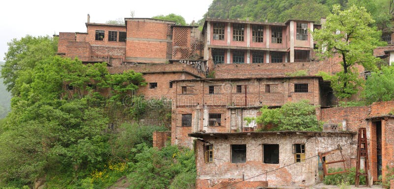 Panoramic View of a Deserted Chinese Prison in the Mountain Stock Photo ...