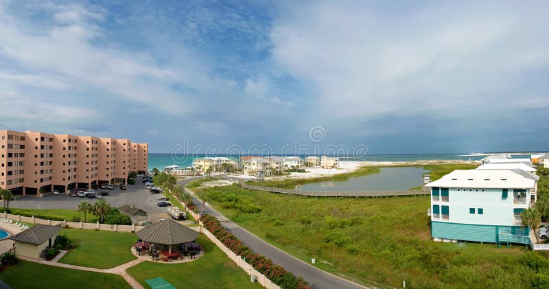 Panoramic View of Destin City Stock Photo - Image of tropical, holidays ...