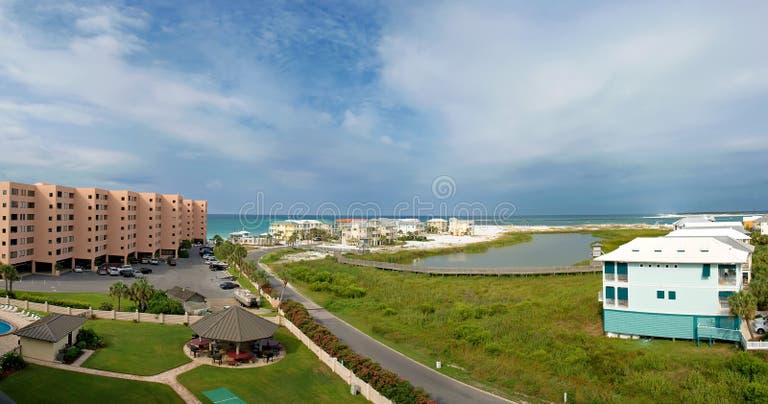 Panoramic View of Destin City Stock Photo - Image of tropical, holidays ...