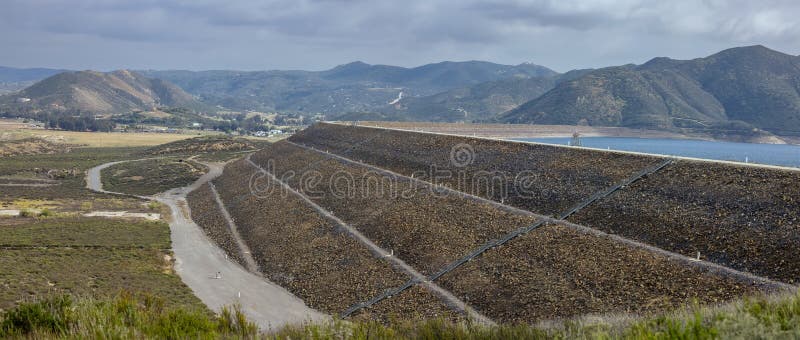 Diamond Valley Dam in Southern California Stock Image - Image of aerial ...