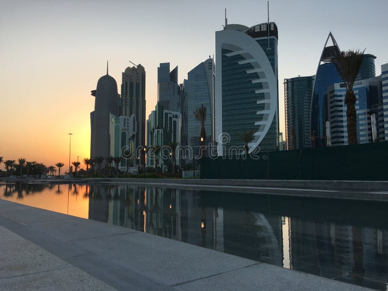 Skyview of Doha, Qatar. stock photo. Image of downtown - 213957310