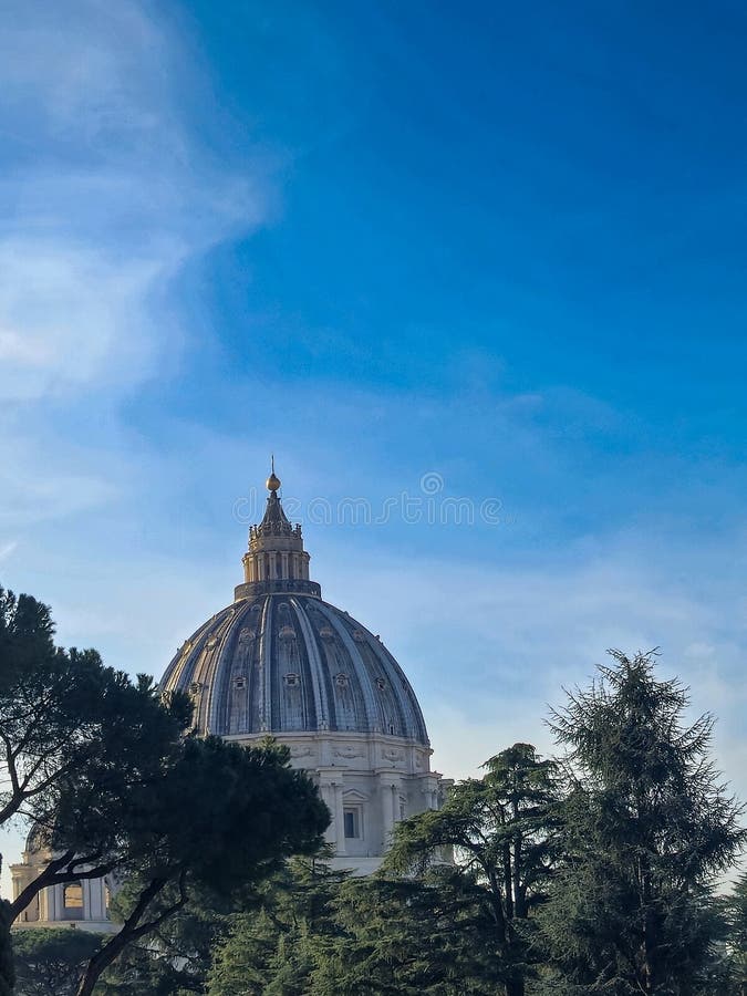 Panoramic View of the Dome of the Sistine Chapel in Rome, Italy, March ...