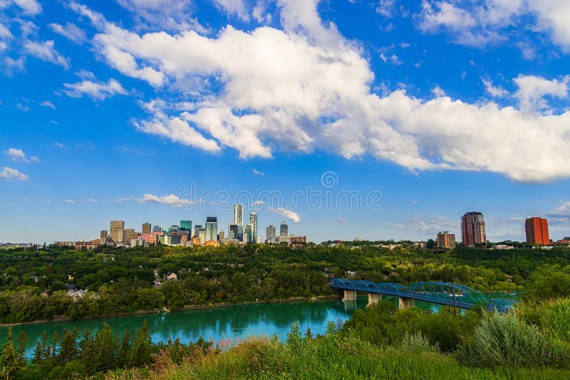 Panoramic Edmonton River Valley Skyline Stock Photo - Image of ...