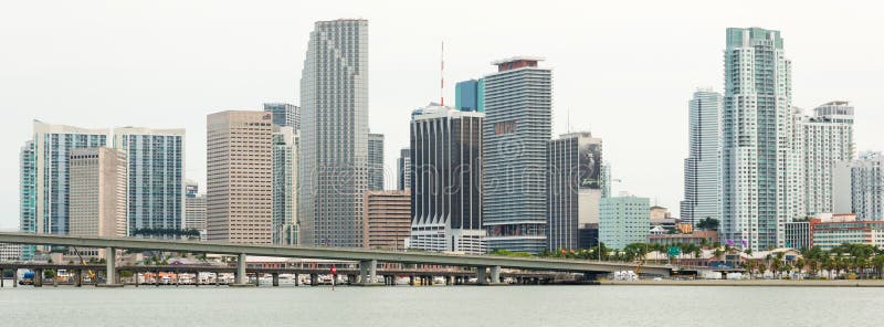 Panoramic View of Downtown Miami Editorial Photo - Image of modern ...