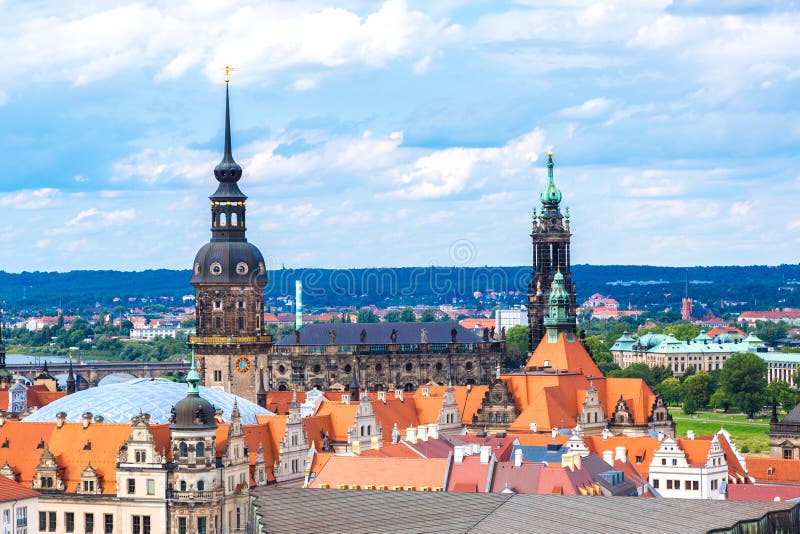 Panoramic view of Dresden stock photo. Image of aerial - 190352238