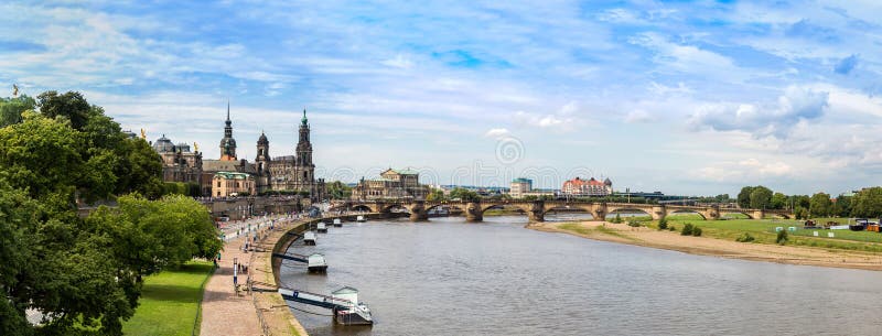 Panoramic view of Dresden stock image. Image of house - 190386141