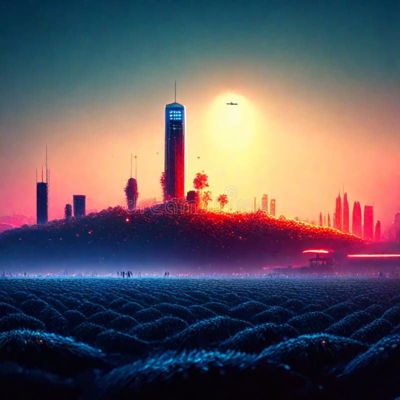 Panoramic View of Dubai Skyline at Sunset, United Arab Emirates AI ... Panoramic View of Dubai Skyline at Sunset, United Arab Emirates AI ...