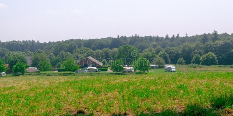 Panoramic View of Dutch Campground Stock Image - Image of landscape ...
