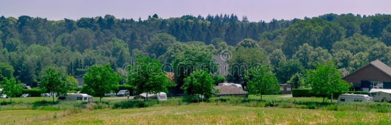 Panoramic View of Dutch Campground Stock Photo - Image of national ...