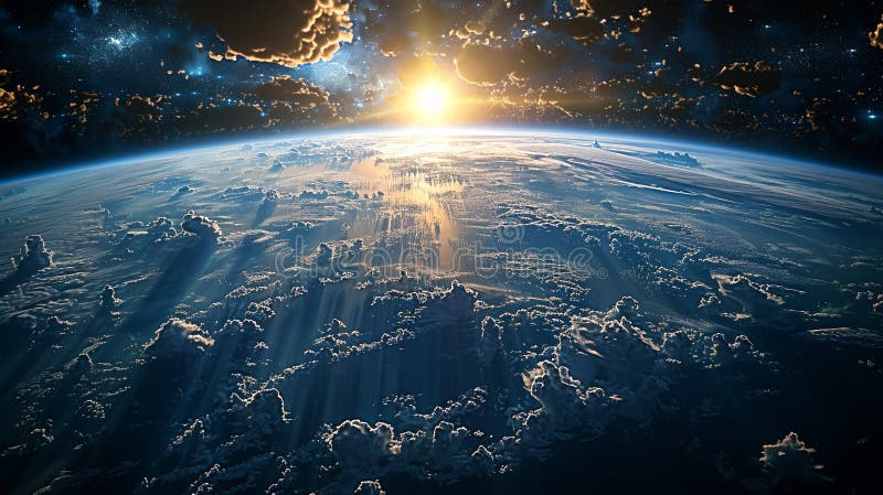 A Panoramic View of Earth from the Edge of Space Stock Photo - Image of ...