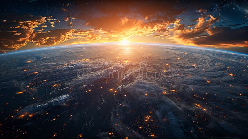 A Panoramic View of Earth from the Edge of Space Stock Photo - Image of ...