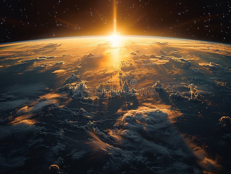 A Panoramic View of Earth from the Edge of Space Stock Image - Image of ...