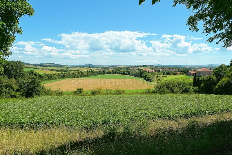 Panoramic View Eastern Europe Lush Natural Landscape Setting Stock ...