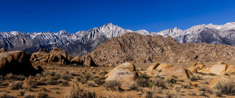 Panoramic View of Eastern Sierra Mountains Near Bishop, California ...