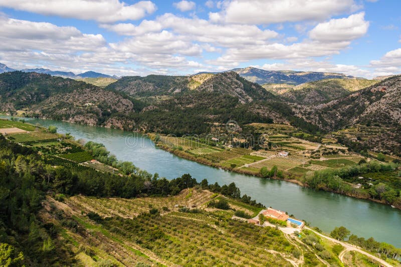 Ebro River through a Valley in Cantabria, Spain Stock Image - Image of ...