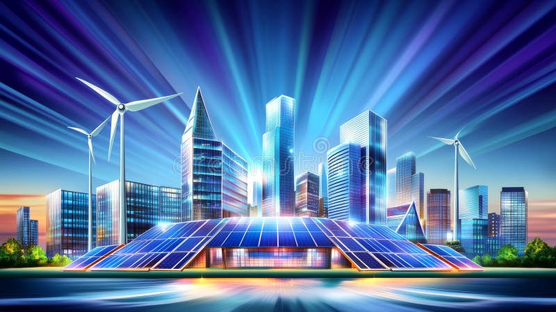 A Panoramic View of an Eco City Concept Featuring Sustainable ...