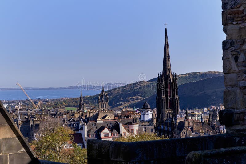 Panoramic View of Edinburgh with Historic Architecture. Stock Photo ...
