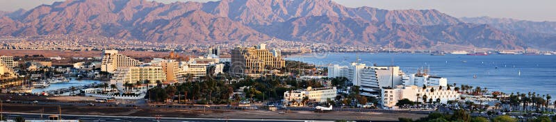 Panoramic View of Eilat City, Israel Stock Image - Image of gulf ...
