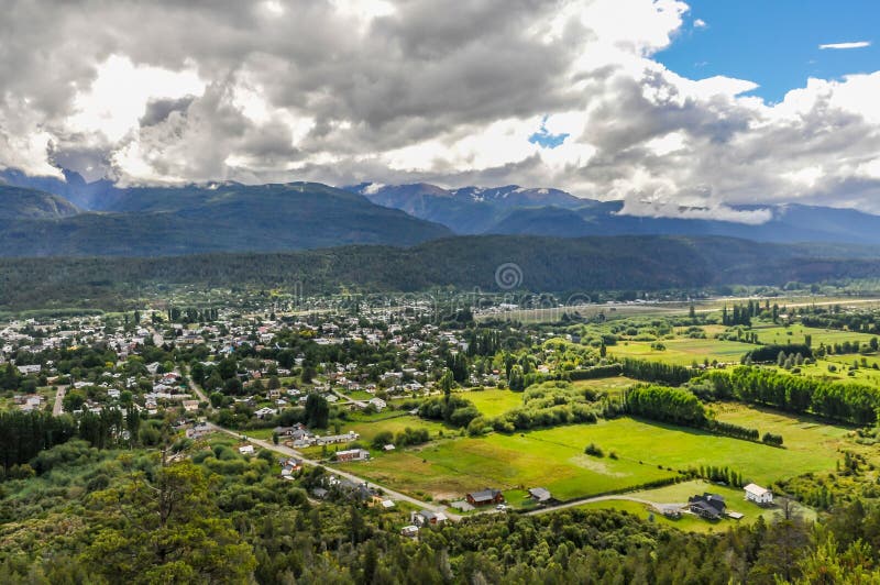 Panoramic View of El Bolson, Argentina Stock Photo - Image of lake ...