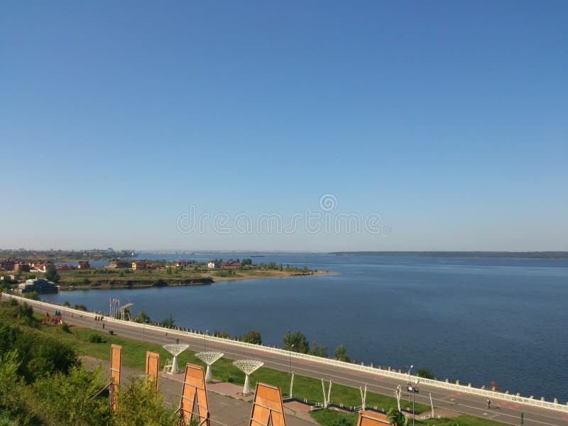 Panoramic View of the Embankment Along the River Stock Image - Image of ...