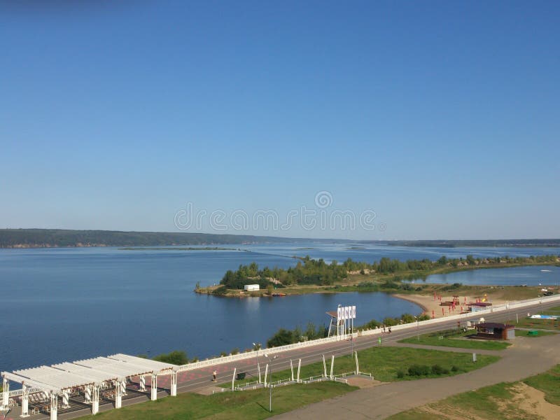Panoramic View of the Embankment Along the River Stock Image - Image of ...