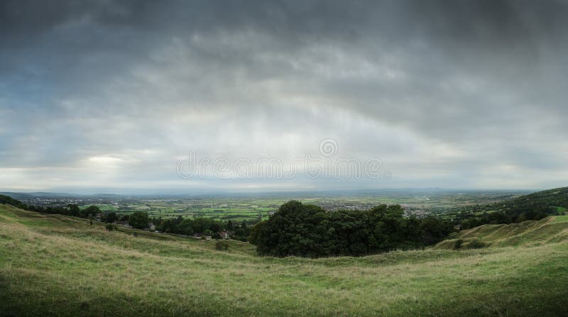 Panoramic View of English Countryside Stock Photo - Image of rural ...