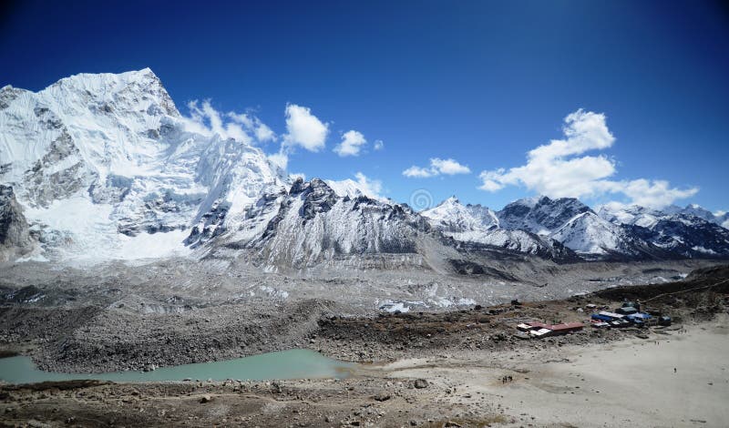 Panoramic View of the Everest Ridge Stock Image - Image of nature ...
