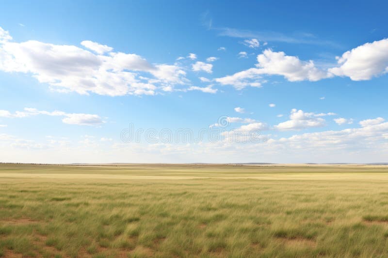A Panoramic View of an Expansive, Open Grassland Stock Image - Image of ...